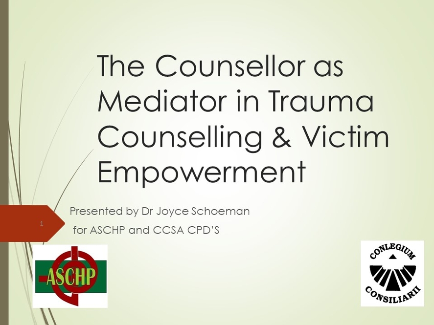 View Course - Victim Empowerment - The Counsellor as Mediator ...